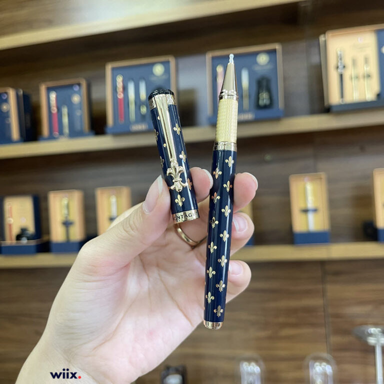 Bút bi ký tên Montagut họa tiết Monogram MT810 màu xanh cao cấp - Wiix Art